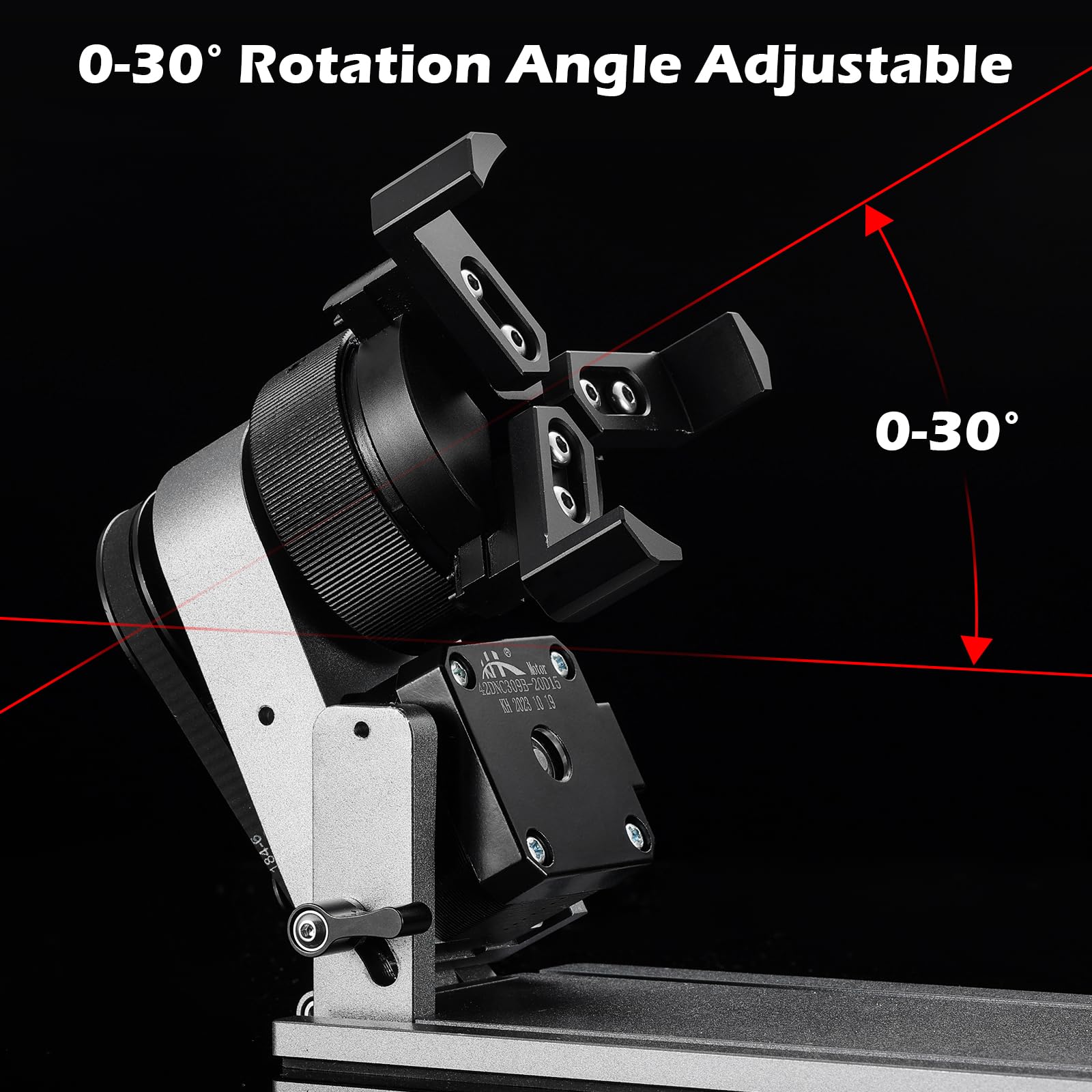 Genmitsu MD18 Rotary Roller, 3-in-1 Accessories Kit for Genmitsu L8, Genmitsu Z6 Engraving Machines, Multi Jaw Chucks for Glass, Cylindrical Objects, Baseball Bat, Ring, Bottles Cups, Space Gray