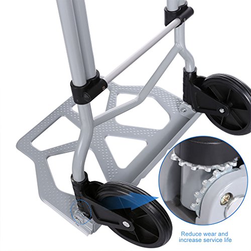 Aluminum Folding Hand Truck and Dolly, 220lbs Capacity, Cart Ideal for Moving Heavy Loads, Portable and Durable.