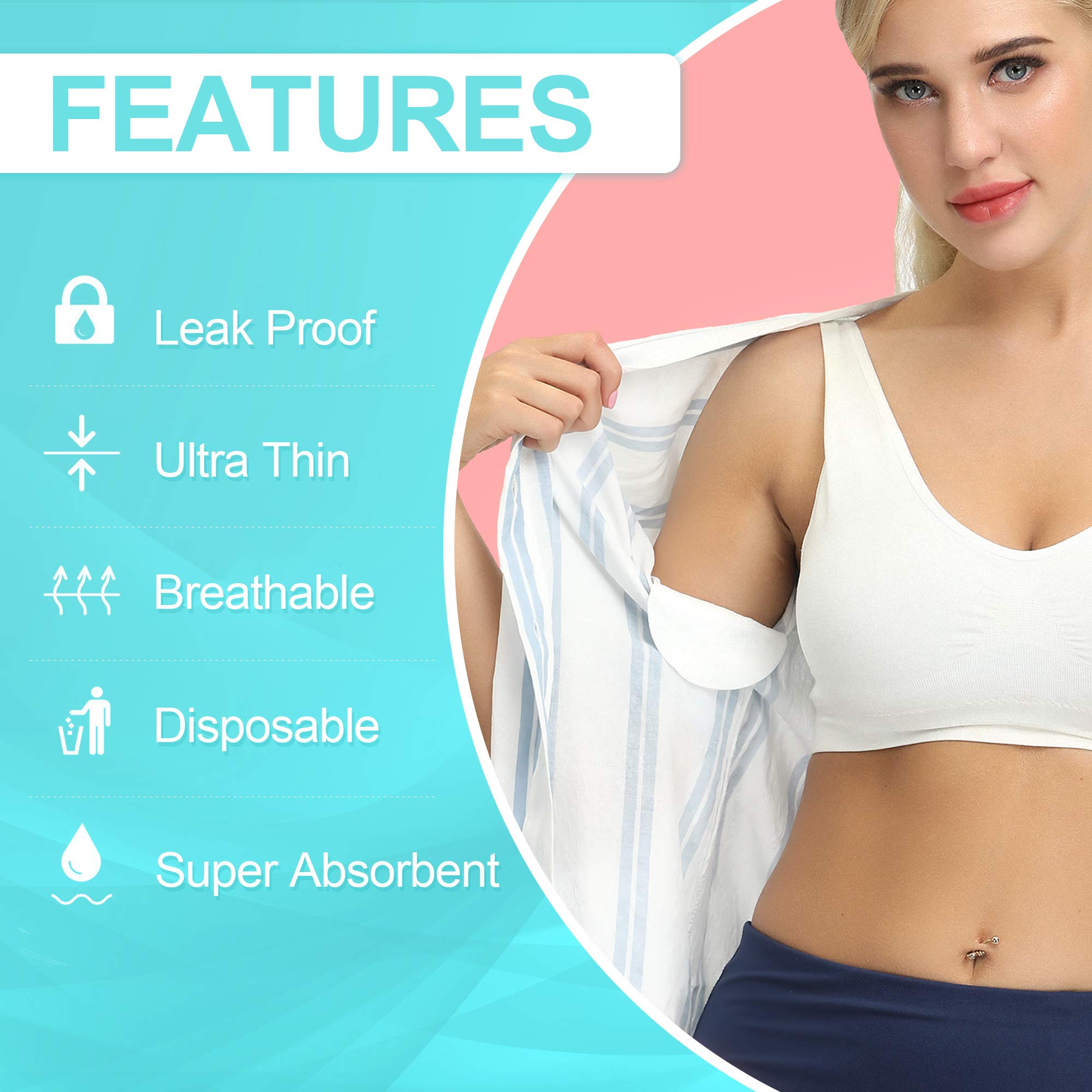 Underarm Sweat Pads,Aoeoun Armpit Sweat Pads for Women and Men [100 Packs],Premium Sweat Shield Fight Hyperhidrosis,Disposable Underarm Pads for Sweating Women,Comfortable Unflavored, Non Visible