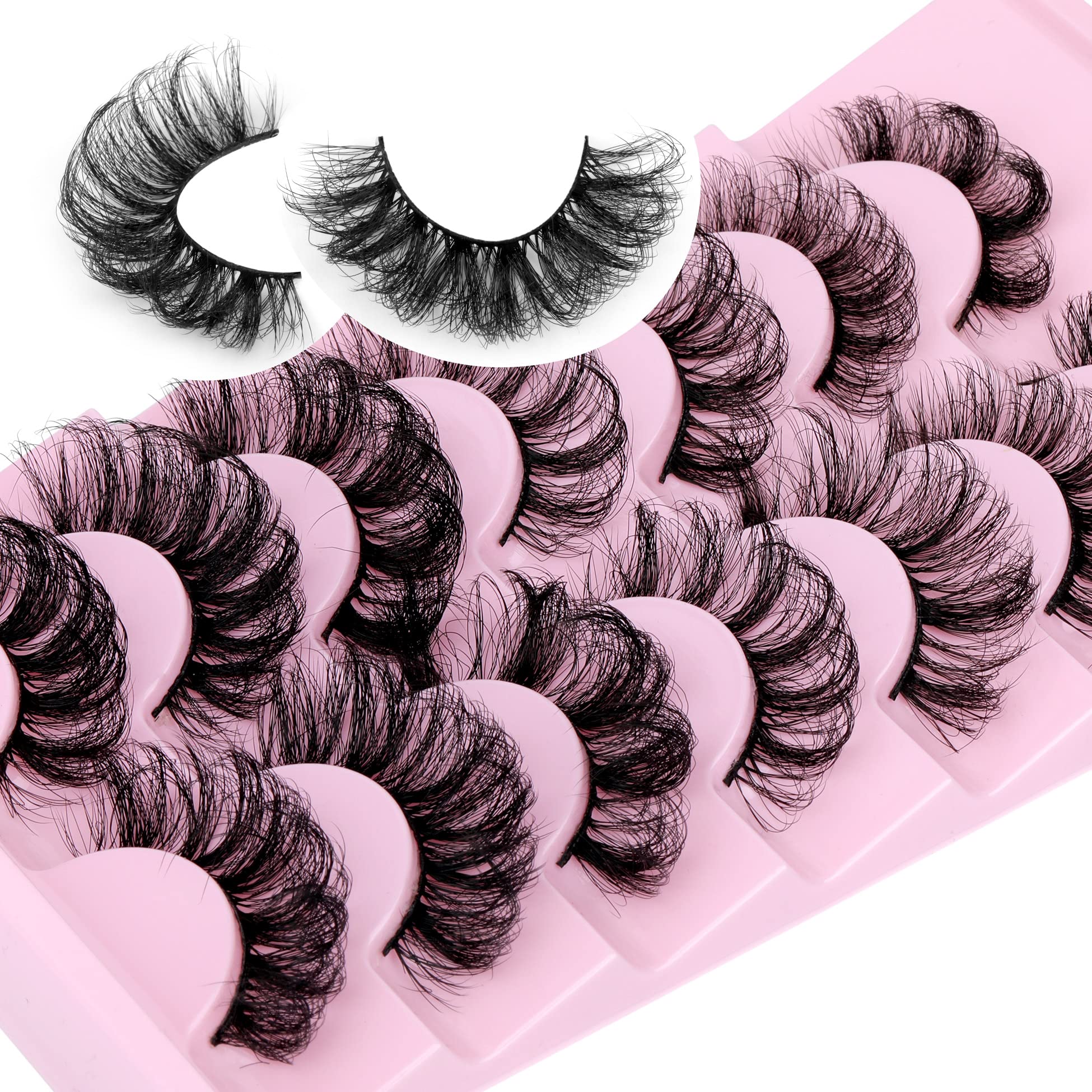 7 Styles Lashes Mink Natural Look D Curl Eyelashes Fluffy Wispy Volume Eye Lash Pack Like False Eyelash Extension by EYDEVRO