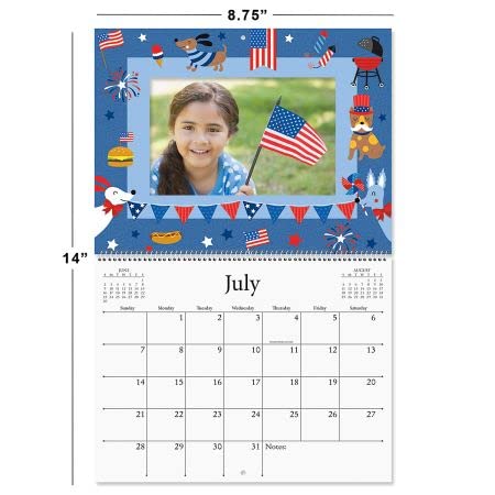 2024 Graphic Photo Insert Wall Calendar, 7-Inch x 9-Inch Size Closed, 14-Inch Size Open, Medium Bookstore-Quality, DIY Spiral-Bound Hanging Monthly Wall Calendars for Kitchen & Office, by Current