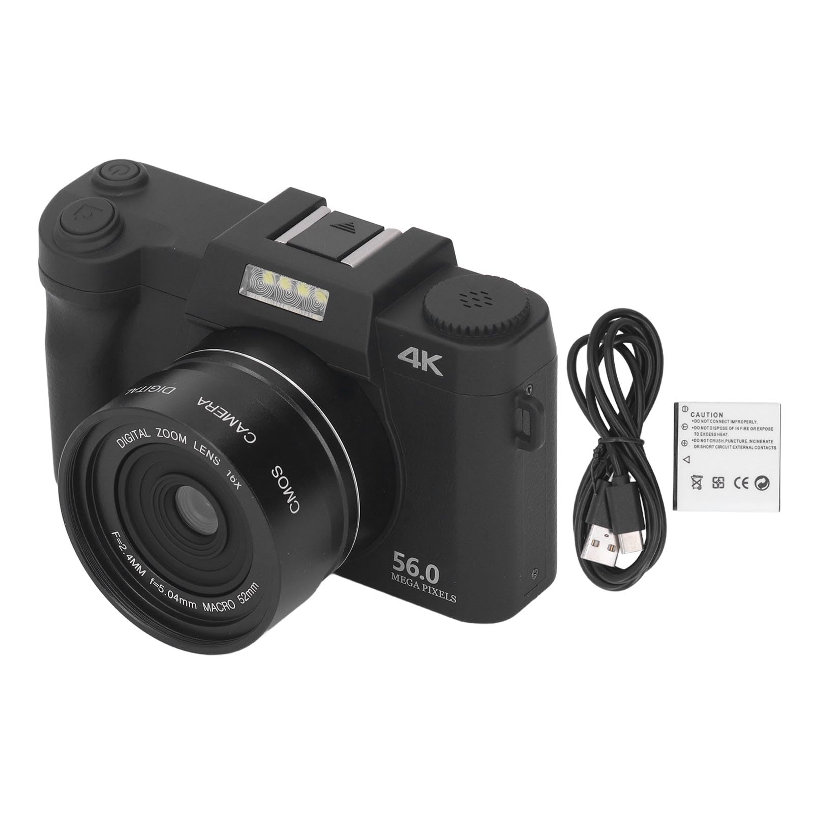 4K Digital Camera for Kids Video 16X 56M Digital Zoom, Compact Point and Shoot Camera, Portable Small Camera for Teens Students Boys Girls Seniors, WiFi, Gifts