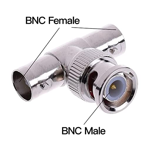 VFLTOOL 14 Pcs BNC Male to Double Female Adapter, T-Shaped Splitter for Coaxial Cable Extension, Nickel Plated Brass