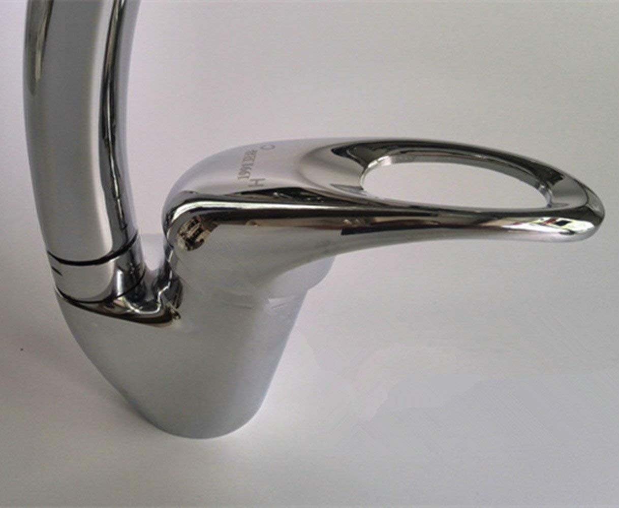 Bathtub Faucet 360 Degree Swivel Kitchen Sink Faucet Brass Single Hole Long Spout Cold & Hot Water Tap