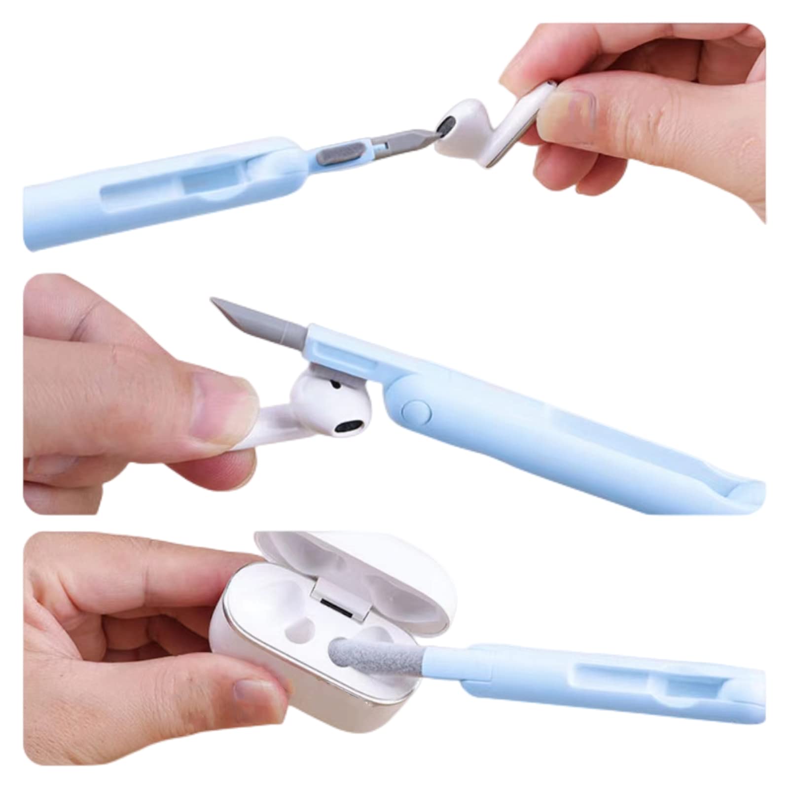 7 in 1 Electronic Cleaning Kit, Portable Multifunctional Cleaning Tool for PC Monitor/Mobile Phone, Laptop, Bluetooth Headset, Computer Keyboard, Screen, Camera, with Cleaning Brush (Blue)