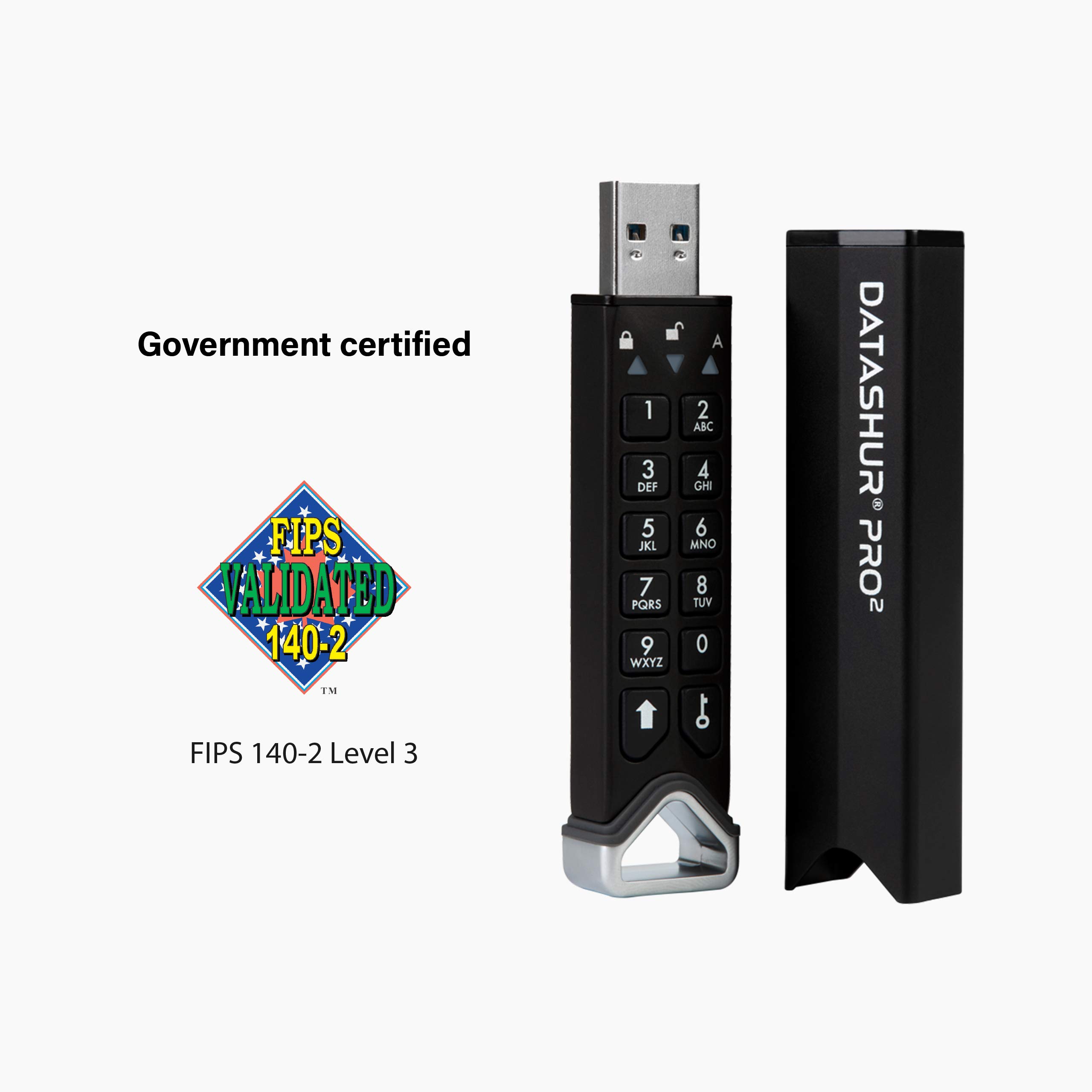 iStorage datAshur PRO2 32 GB | Secure Flash Drive | FIPS 140-2 Level 3 Certified | Password protected | Dust/Water-Resistant
