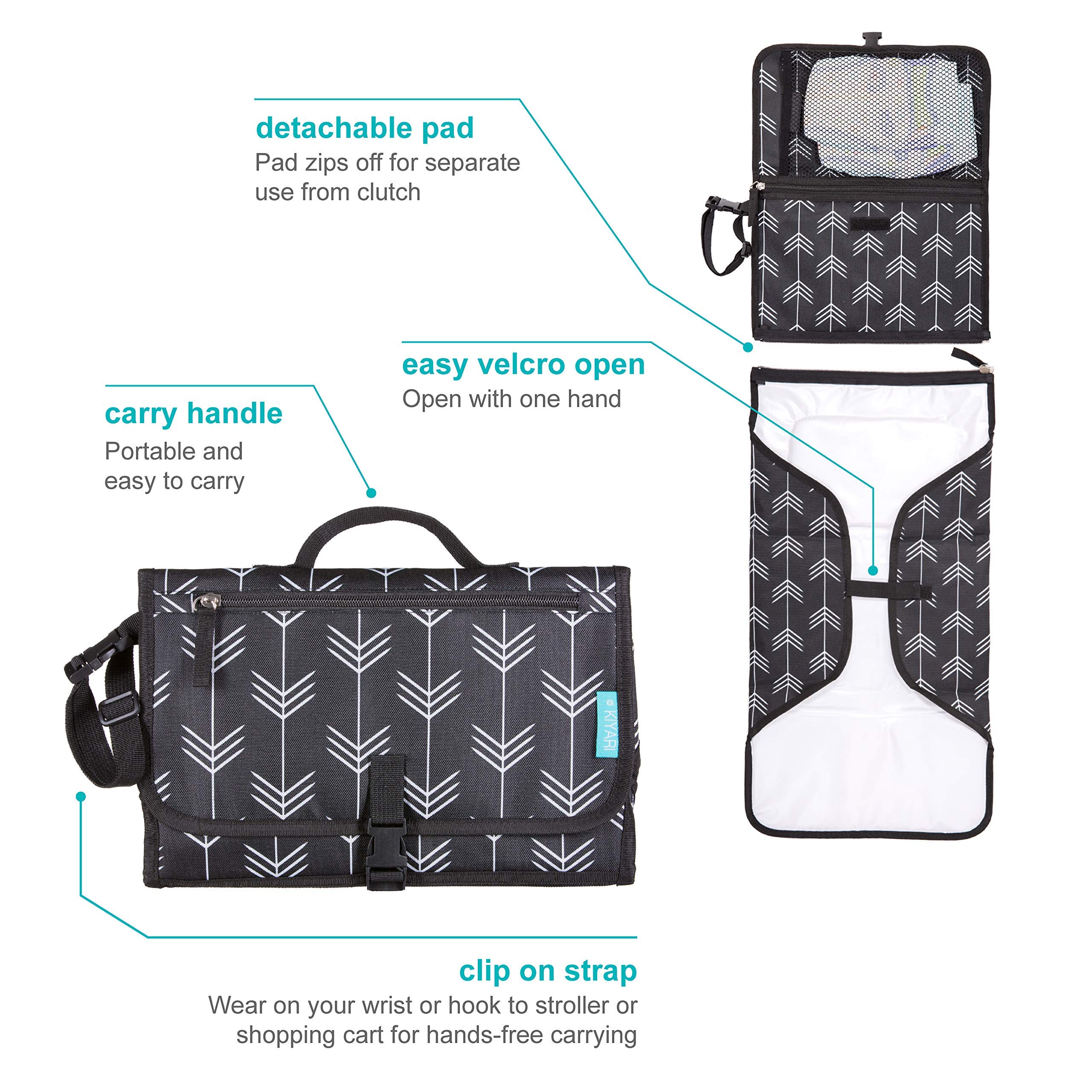Portable Diaper Changing Pad with Head Pillow - Foldable Travel Diaper Station - Replaces Heavy Diaper Bag