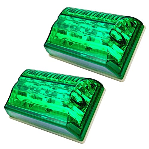 ACSUZ 2Pcs Side Marker Lights DC24V 20LED Car External Lights Squarde Warning Tail Light Auto Trailer Truck Lorry Lamps,Green