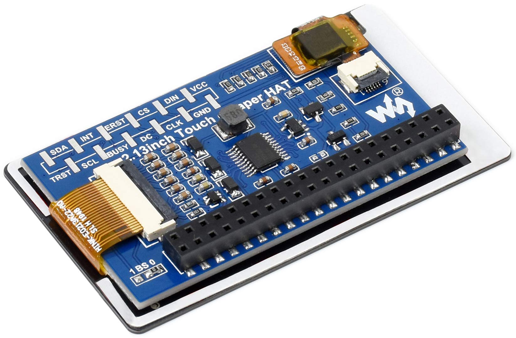 Waveshare 2.13inch Touch e-Paper HAT for Raspberry Pi 4B/3B+/3B/2B/Zero/Zero W/Zero WH, 250x122 Pixels, Black White Two-Color, 5-Point Touch E-Ink Screen LCD, SPI Interface Support Partial Refresh