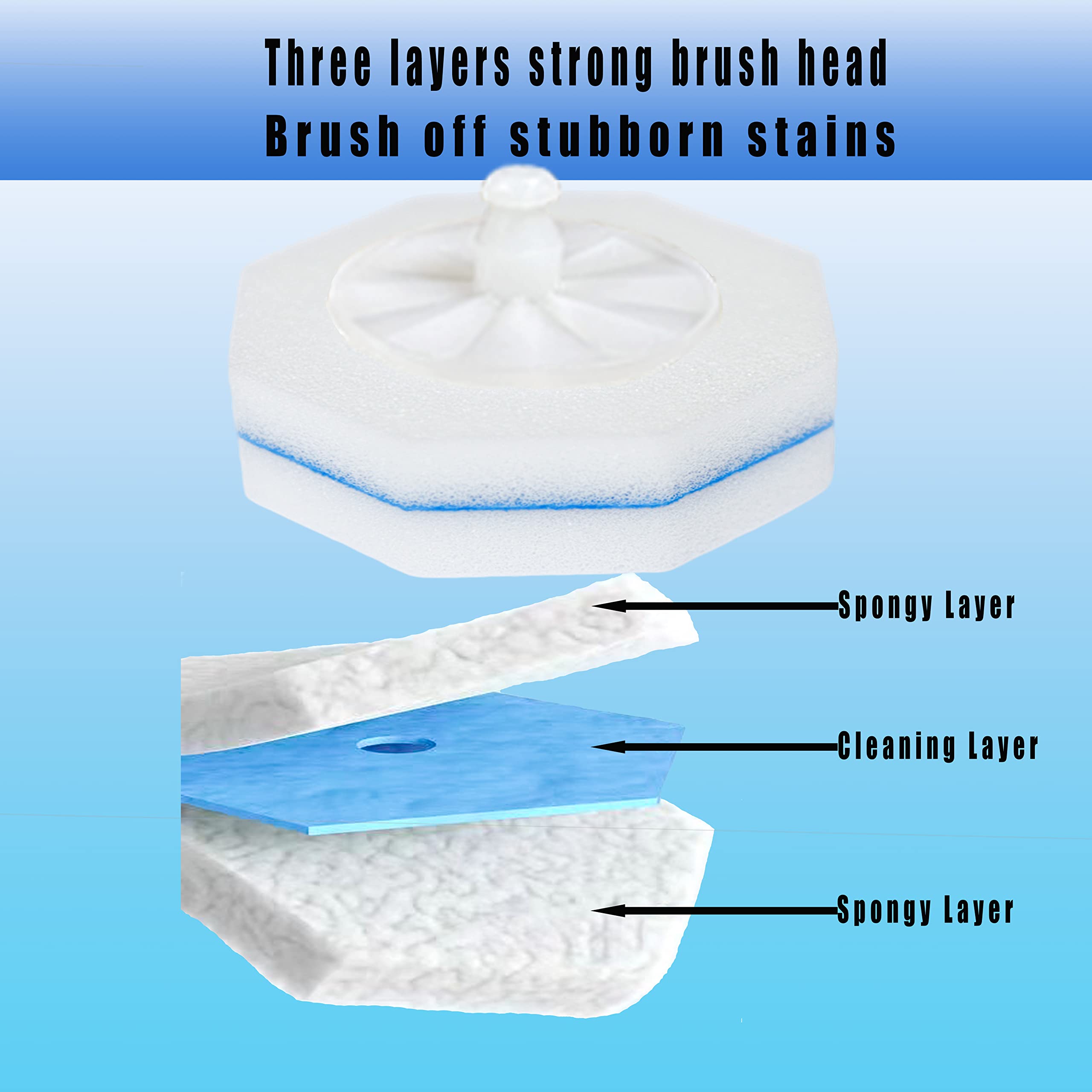 50PCS Wand Head Brush for Upgraded Wand Refill Compatible with Clorox Toilet Wand Refills