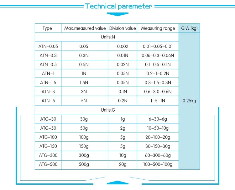 300g Tension Orthodontic Force Gauge ATG-300-2