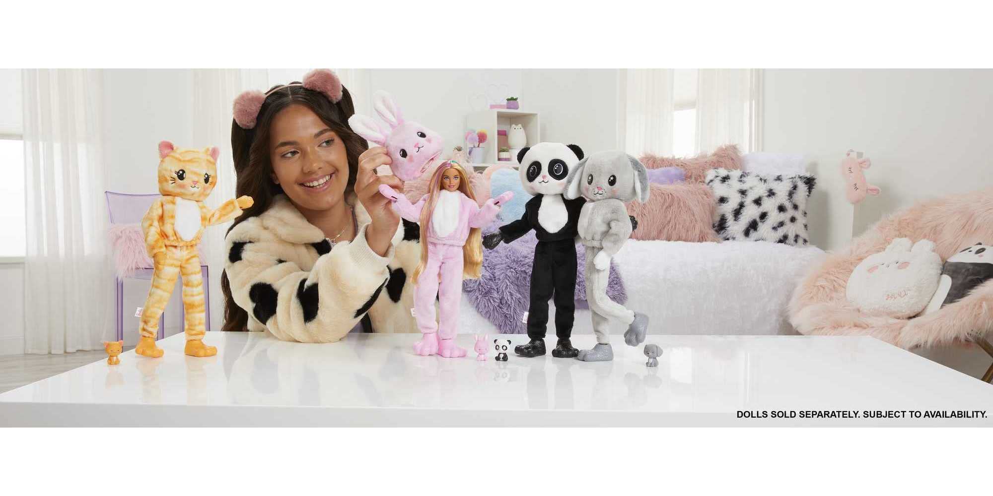 Barbie Cutie Reveal Fashion Doll with Puppy Plush Costume & 10 Surprises Including Mini Pet & Color Change