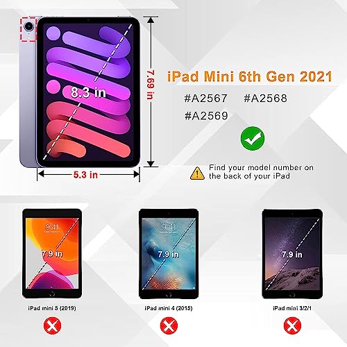 Case for iPad Mini 6 2021 8.3 Inch, Multi-Angle Smart Stand Cover Auto Sleep/Wake for iPad Mini 6th Generation 8.3 Inch,Nebula Galaxy