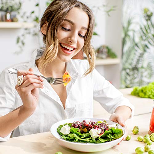 Melamine Pasta Bowls / Shallow Salad Bowls / Plastic Dinner Deep Plates (9 Inches,30 Oz,Set of 4,White) – Dishwasher Safe, Unbreakable, Reusable & BPA Free - Kids, Toddlers, Children, Adults & Elderly