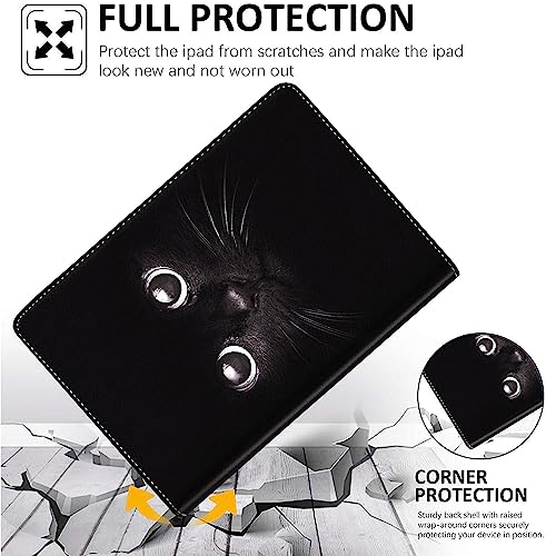 Case for iPad Pro 11 Inch 4th/3rd/2nd/1st Generation 2022/2021/2020/2018, Multi-Angle Smart Stand Cover Auto Sleep/Wake Fit iPad Air 4/5,Black Cat
