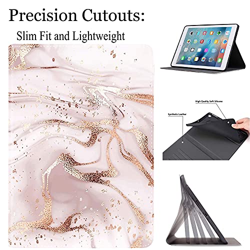Case for New iPad Mini 6 2021 (6th Generation), Multi-Angle View Adjustable Stand Auto Wake/Slee for iPad Mini 6th Gen 8.3 Inch,Pink Marble Art