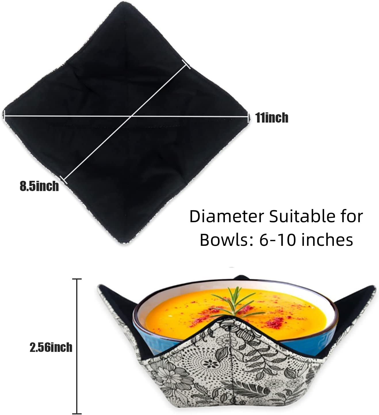 4Pcs Microwave Bowl Cozy Huggers for Food, Safe Dish Holder Heat Resistant Food Warmer Set for Hot and Cold Bowls (Color : Gray)