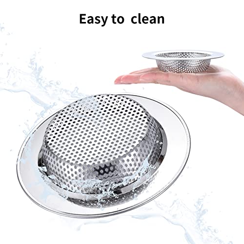 4pcs Sink Strainer and Silicone Stopper Kit, 4.5 Inch Wide Rim Drain Basket,Sink Strainers for Kitchen Sinks,Stainless Steel Sink Filter, Garbage Disposal Stopper,Universal Rubber Drain Stopper YLARMY