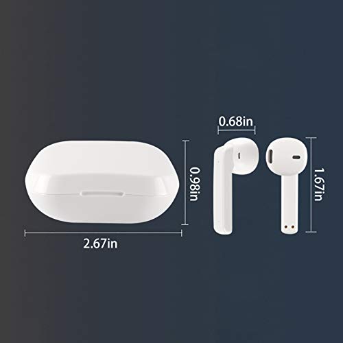 Sunffice Bluetooth Earbuds, Wireless Bluetooth 5.0 Headphones in Ear Earpieces with Charging Case,Hands-Free Headsets with Mic, LED Power Display,Touch Control Earphones for iPhone and Android(White)