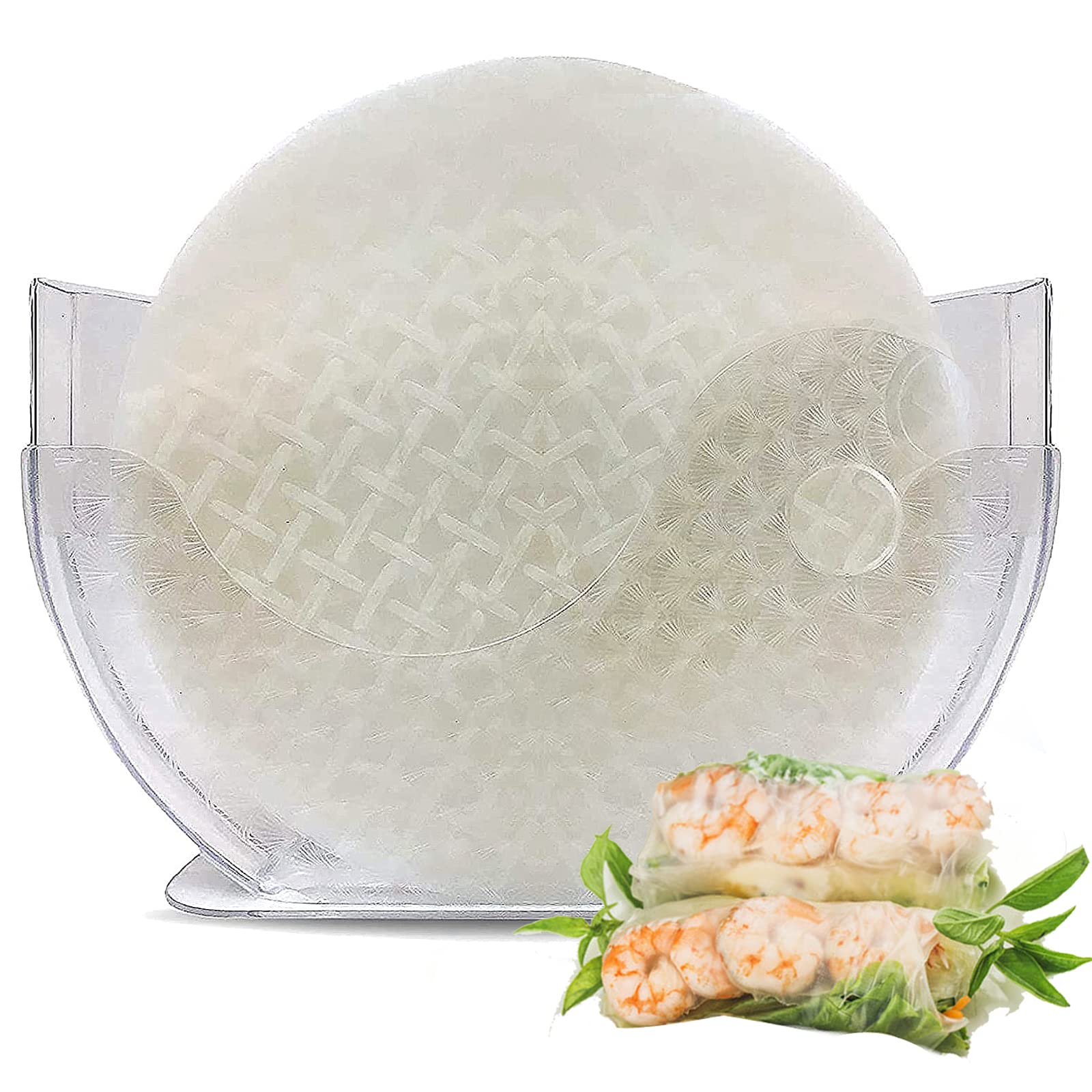 Aihmilcl Rice Paper Water Bowl Holder,Summer Roll Water Bowl Rice Paper Wrappers for Spring Rolls 10.62" One Pack(Rice Paper Not Included)