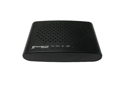 Translite Global MoCA 2.5 with 2 Ethernet Ports - Ethernet Over Coaxial Adapter | 1 x 2.5 Gbps Ethernet Port + 1 x 1 Gbps Ethernet Port | Model: TL-MC85