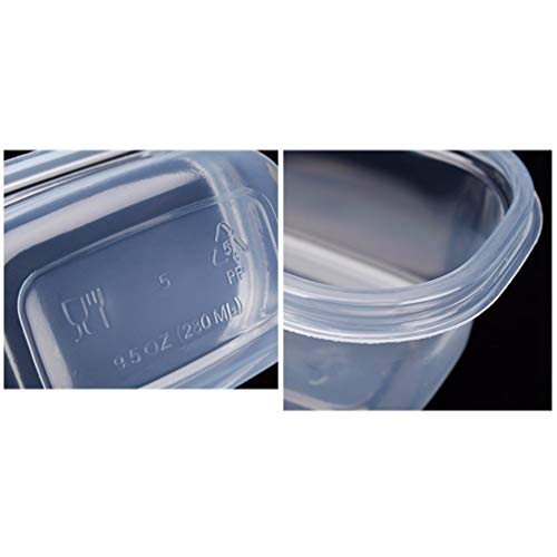 Toyvian 12pcs Food Storage Containers with Lids Rectangular Plastic Lunch Boxes Disposable Food Container Kitchen Sealed Box for Fruit Cake 280ML (Green,Blue,Transparent,Pink)