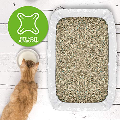 Alfapet Kitty Cat Pan Disposable, Elastic Sifting Liners- 15-Pack + 3 Solid Transfer Liner -For Large, X-Large, Giant, Extra-Giant Size Litter Boxes- With Easy Fit Sta-Put Technology (15 Count)
