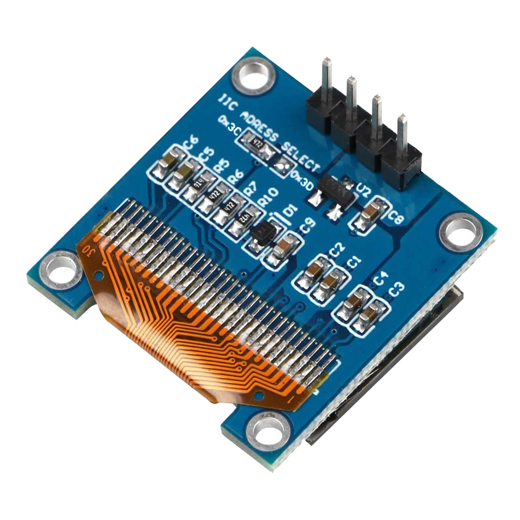 ALAMSCN 6PCS 0.96'' I2C OLED Display Module I2C IIC Serial 12864 128x64 Pixel Screen Board SSD1306 Driver + Jumper Wires for Arduino Compatible with Raspberry PI (Blue and Yellow)