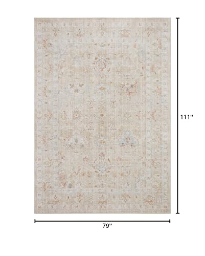 Loloi II Monroe Collection MON-05 Sand/Sunrise 6'-7" x 9'-3" Area Rug