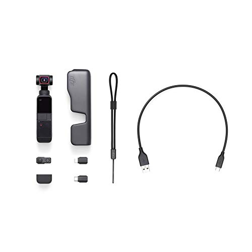 DJI Pocket 2 - Handheld 3-Axis Gimbal Stabilizer with 4K Camera, 1/1.7β CMOS, 64MP Photo, Pocket-Sized, ActiveTrack 3.0, Glamour Effects, YouTube TikTok Video Vlog, for Android and iPhone, Black