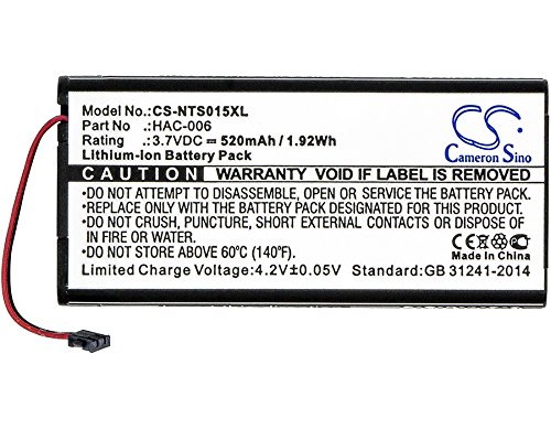 520mAh / 1.92Wh Replacement Battery for Nintendo HAC-015, HAC-016, HAC-A-JCL-C0, HAC-A-JCR-C0, Switch Controller, HAC-006, HAC-BPJPA-C0