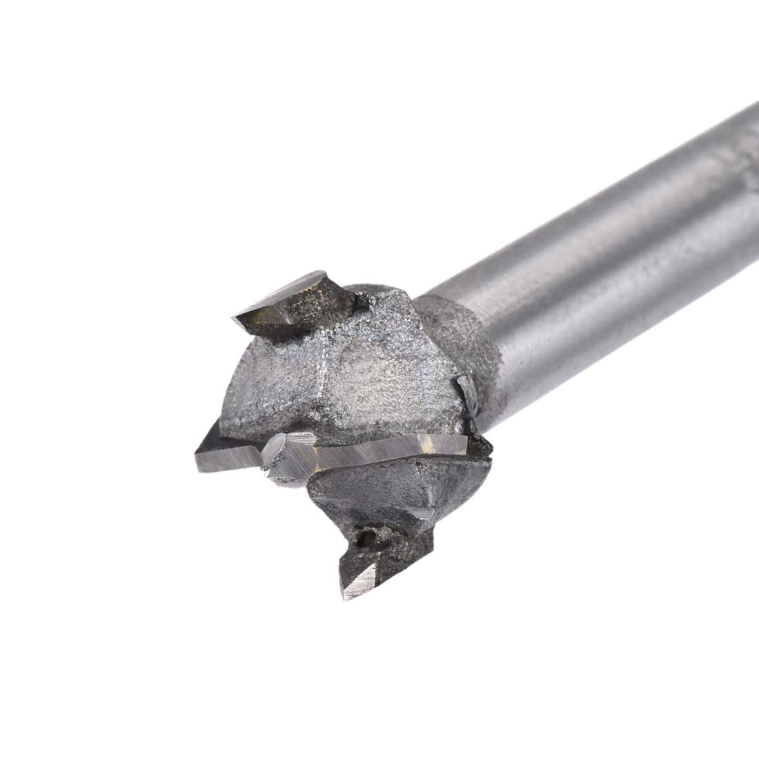 uxcell Forstner Wood Boring Drill Bits 14mm 15mm Dia. Hole Saw Carbide Alloy Steel Tip Round Shank Cutting for Hinge Plywood Wood Tool 2in1 Set