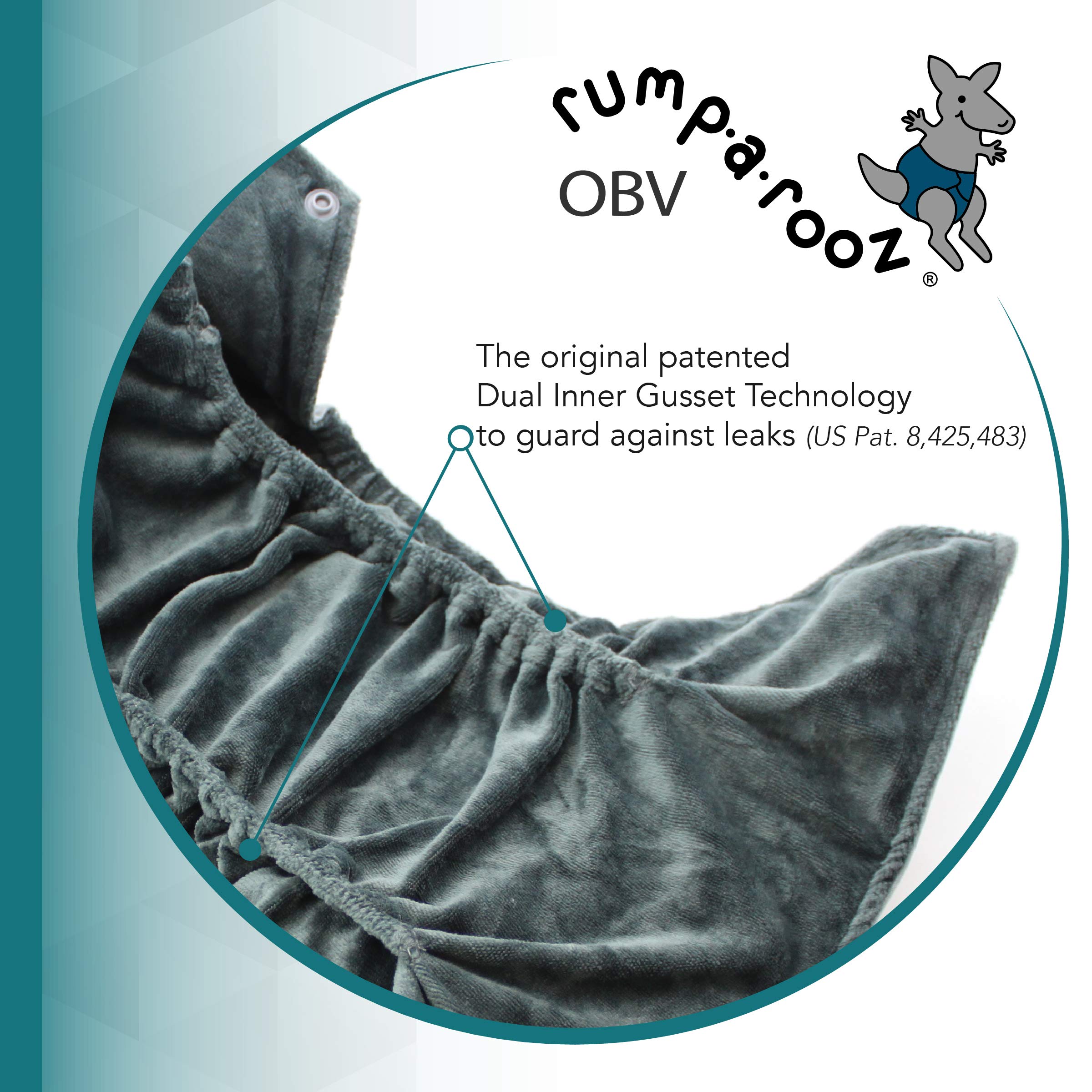 Kanga Care Rumparooz G2 OBV Cloth Diaper Reusable One Size Pocket Diaper with Patented Inner Double Gusset 2 pcs Bamboo Rayon Insert Soaker | Billy (6-40+ lbs)
