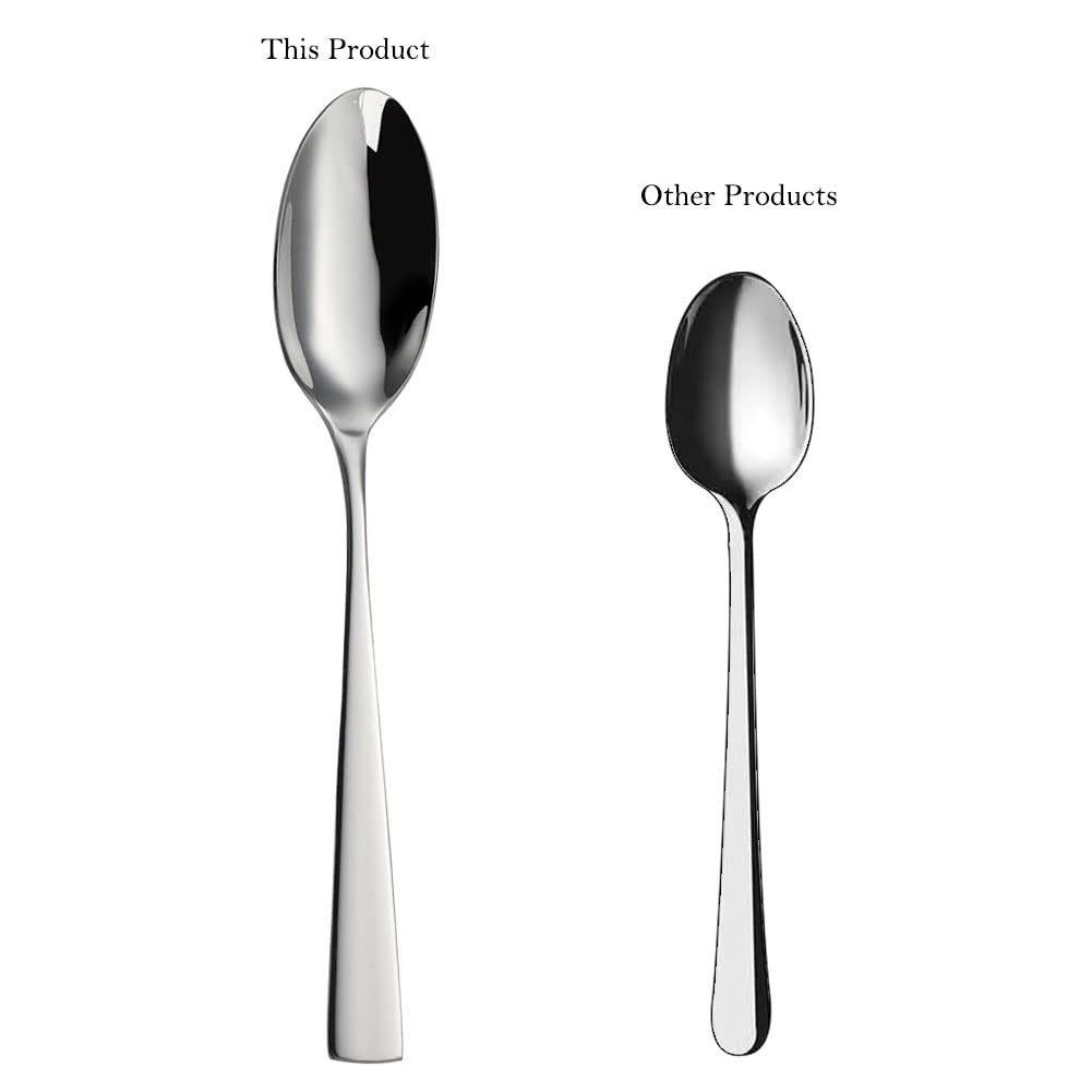 6 Pieces large Soup Spoons, Stainless Steel Spoon Premium Food Grade Large Dinner Spoons Unique Large Capacity Spoon Head Design can Accommodate more Food, Can Also be used as a Family Serving Spoon