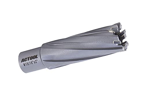 ACTOOL 15/16'' Diameter x 2'' Depth of Cut Carbide Tipped TCT ANNULAR Cutter with 3/4'' Weldon Shank