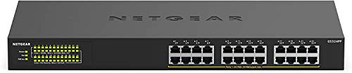 NETGEAR PoE Switch 24 Port Gigabit Ethernet Unmanaged Network Switch (GS324PP) - with 24 x PoE+ @ 380W, Desktop or Rackmount