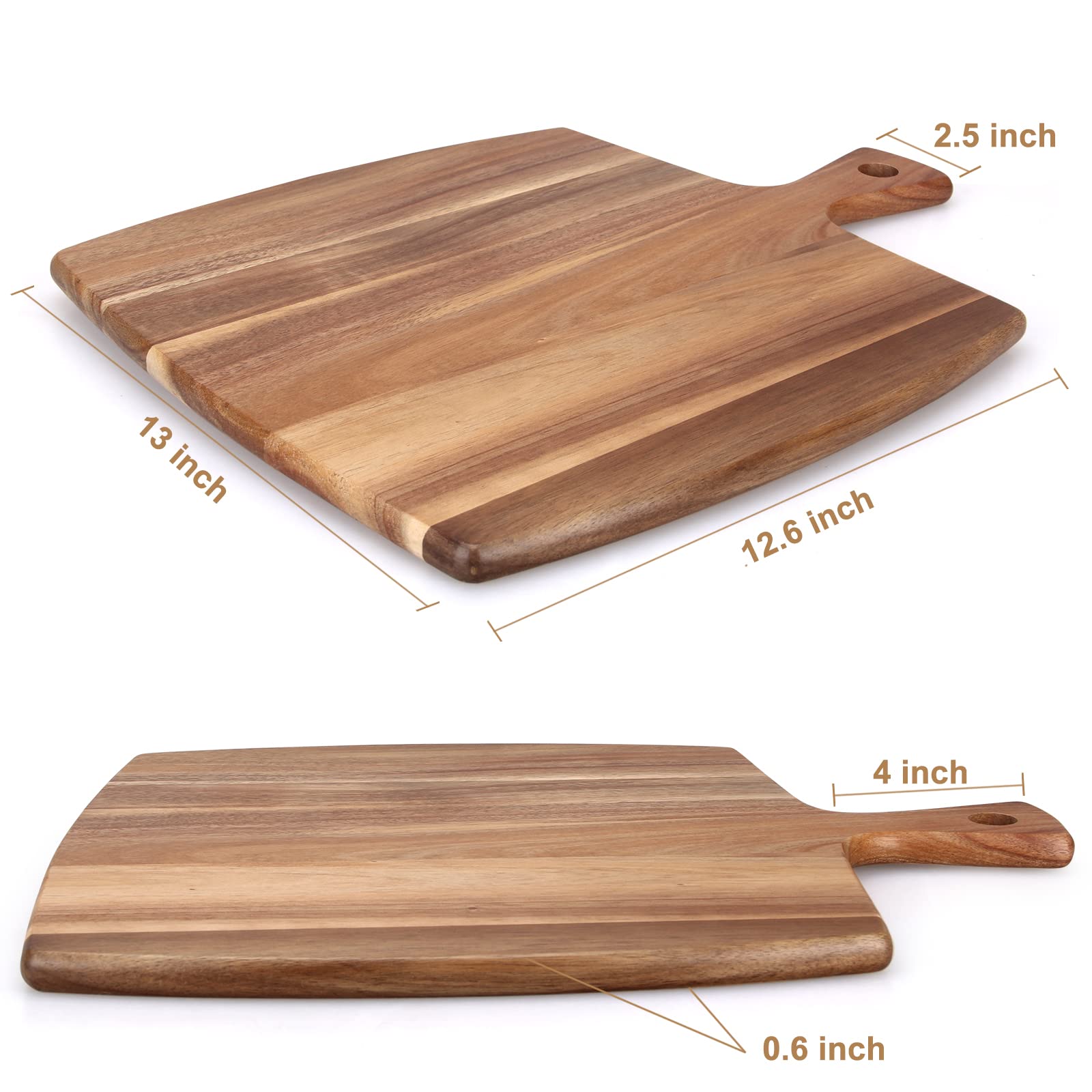 Acacia Wood Cutting Board with Handle Wooden Chopping Boards Charcuterie Board Kitchen Butcher Chopping Block Best Cutting Board for Meat Carving Cheese Serving Board Cutting Boards
