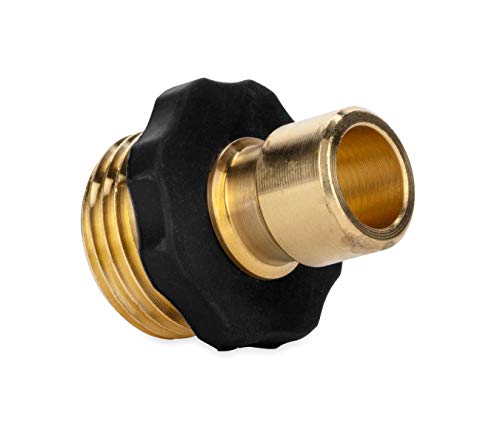 Camco 5/8" Brass and Steel Quick Hose Disconnect - Connect and Disconnect Between Multiple Hose Attachments | Automatic Shut-Off When Disconnected | 1 Female & 3 Male Fittings - 4 Count - (20136)