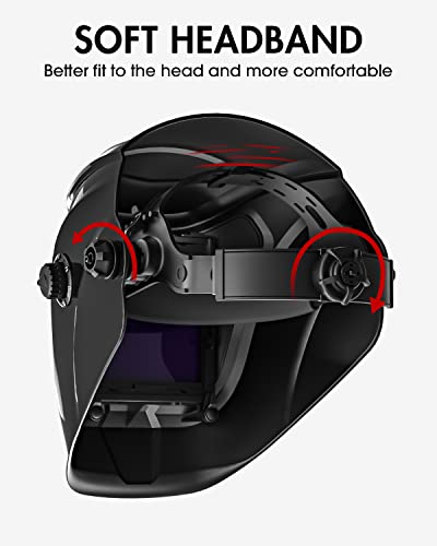 ANDELI True Color Solar Power Auto Darkening Welding Helmet 3.94"X3.2" Large Viewing Screen, 4 Arc Sensor Wide Shade 4~5/9-9/13 for TIG MIG Arc Weld Grinding Welder Mask
