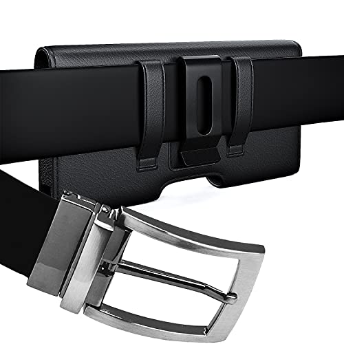 DeBin Phone Holster for Samsung Galaxy S22+, S21+, S21 FE, S20+, S20 FE, S10+, S9+, A53 5G, A52 Premium Cell Phone Belt Holder Case with Belt Clip Pouch (Fits Phone with Otterbox Commuter Case)