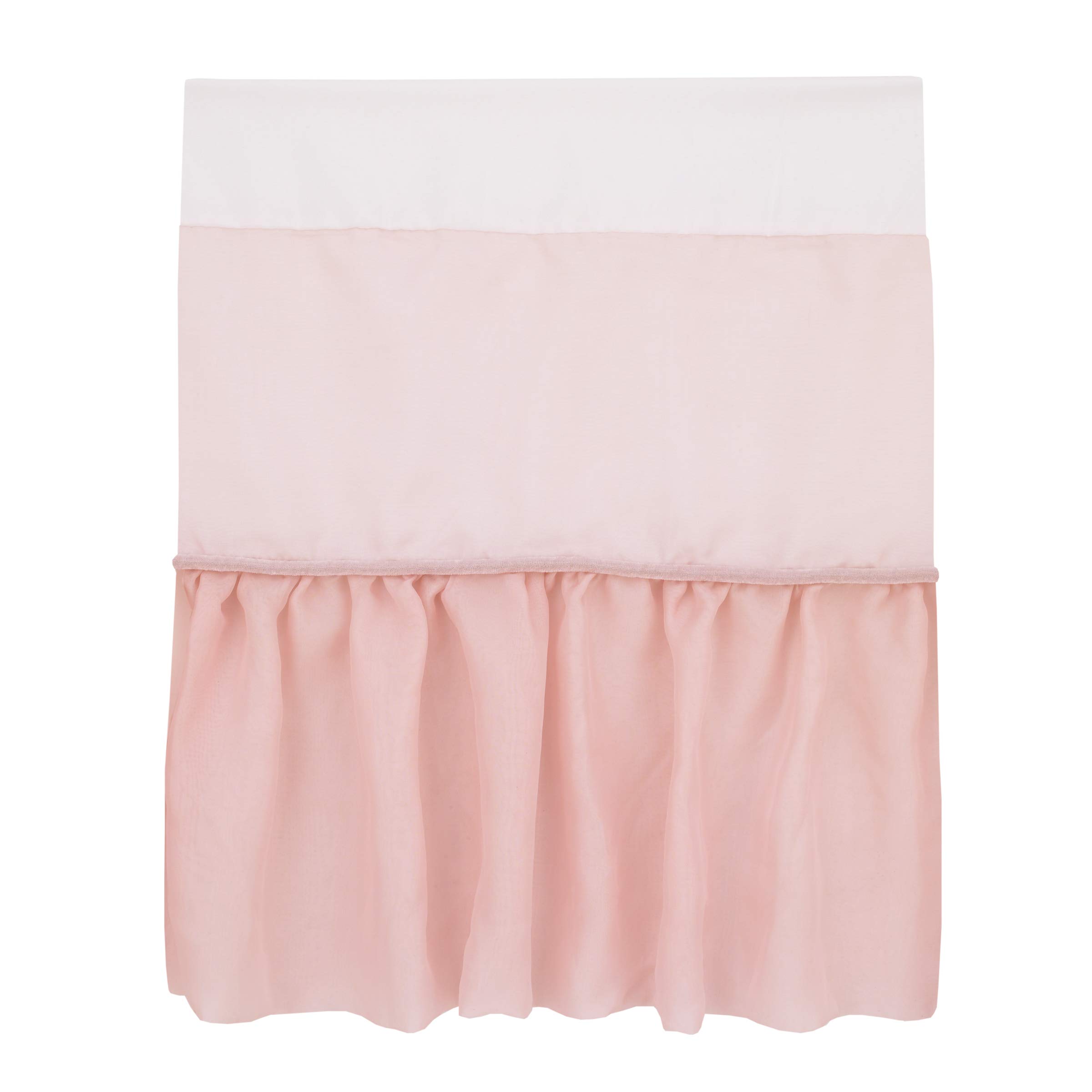 NoJo Countryside Floral - Pink, Grey & White 4Piece Nursery Crib Bedding Set, Comforter, Fitted Crib Sheet, Dust Ruffle, Diaper Stacker, Pink, Peach, White, Grey