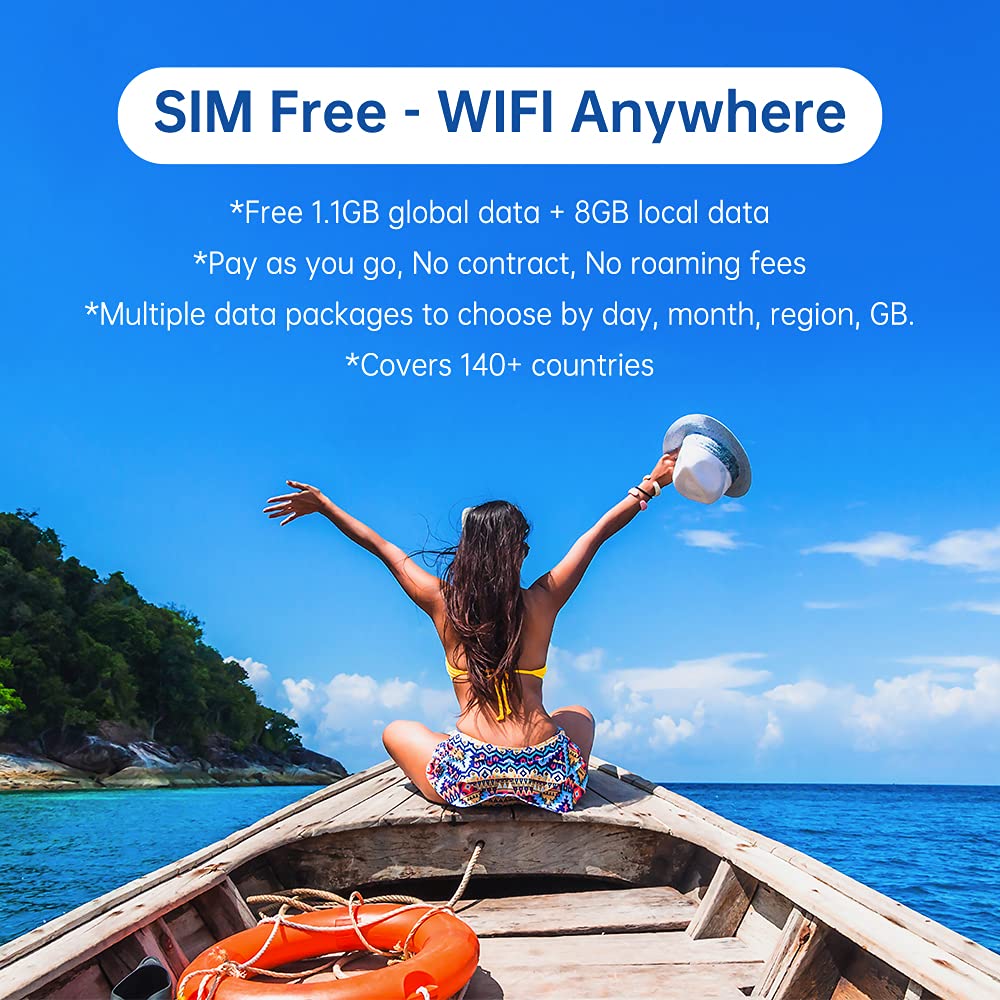 GlocalMe U3 Mobile Hotspot 4G LTE Wireless Portable WiFi - No SIM Card Needed | Connect Up to 10 Devices | Create WLAN Anywhere | Smart Local Network Auto-Selection | with US 8GB & Global 1.1GB Data