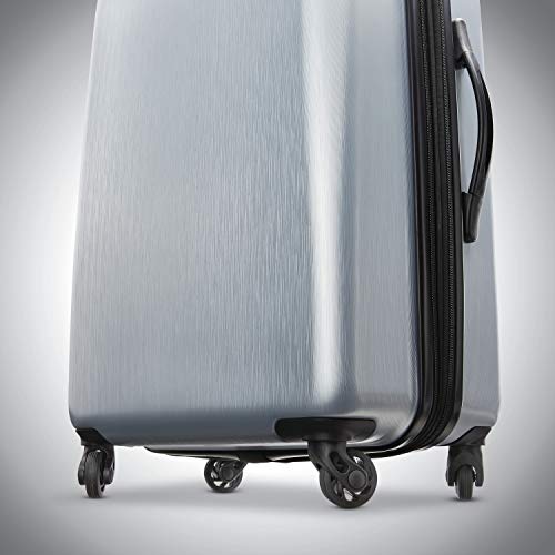American Tourister Moonlight Hardside Expandable Luggage with Spinner Wheels, Silver, Carry-On 21-Inch