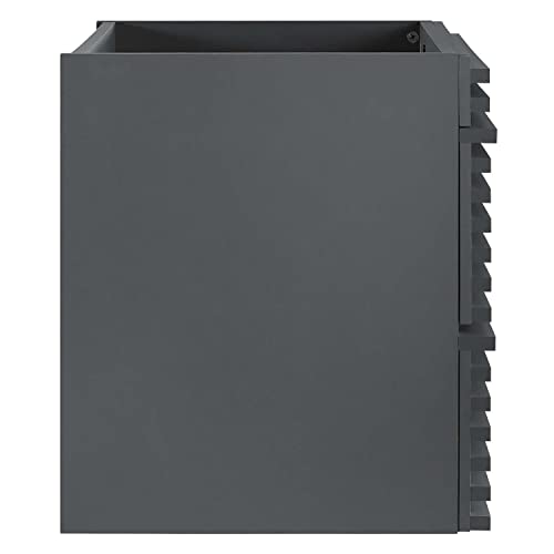 Modway Render 23.5" MDF Wood Wall-Mount Bathroom Vanity Cabinet in Gray