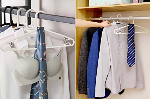 Black Plastic Hangers 20 Pack, Light Weight Durable Clothes Hangers Non-Slip Slim Heavy Duty Hangers G-Shape Standard Size Ideal for Tank T-Shirts Dresses Jackets Suits Blouses Ties Leggings (Black)