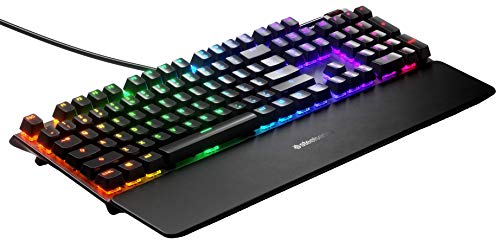 SteelSeries Apex 5 - Hybrid Mechanical Gaming Keyboard - Per-Key RGB Illumination - Oled Smart display - English (QWERTY) Layout PC