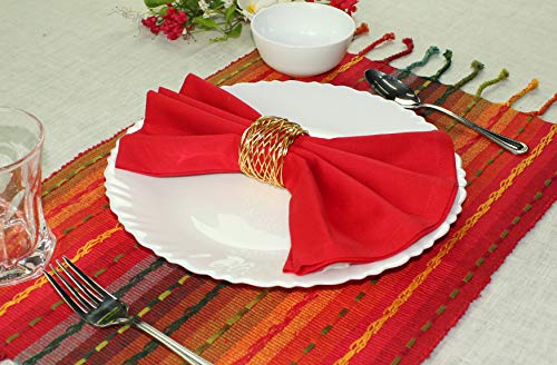 COTTON CRAFT Multicolor Cloth Napkins - Set of 12 Pure Cotton Everyday Lunch Dinner Napkin - Spring Summer Fall Holiday Birthday Party Gift - Soft Washable Absorbent Reusable Napkin - Oversized 20x20
