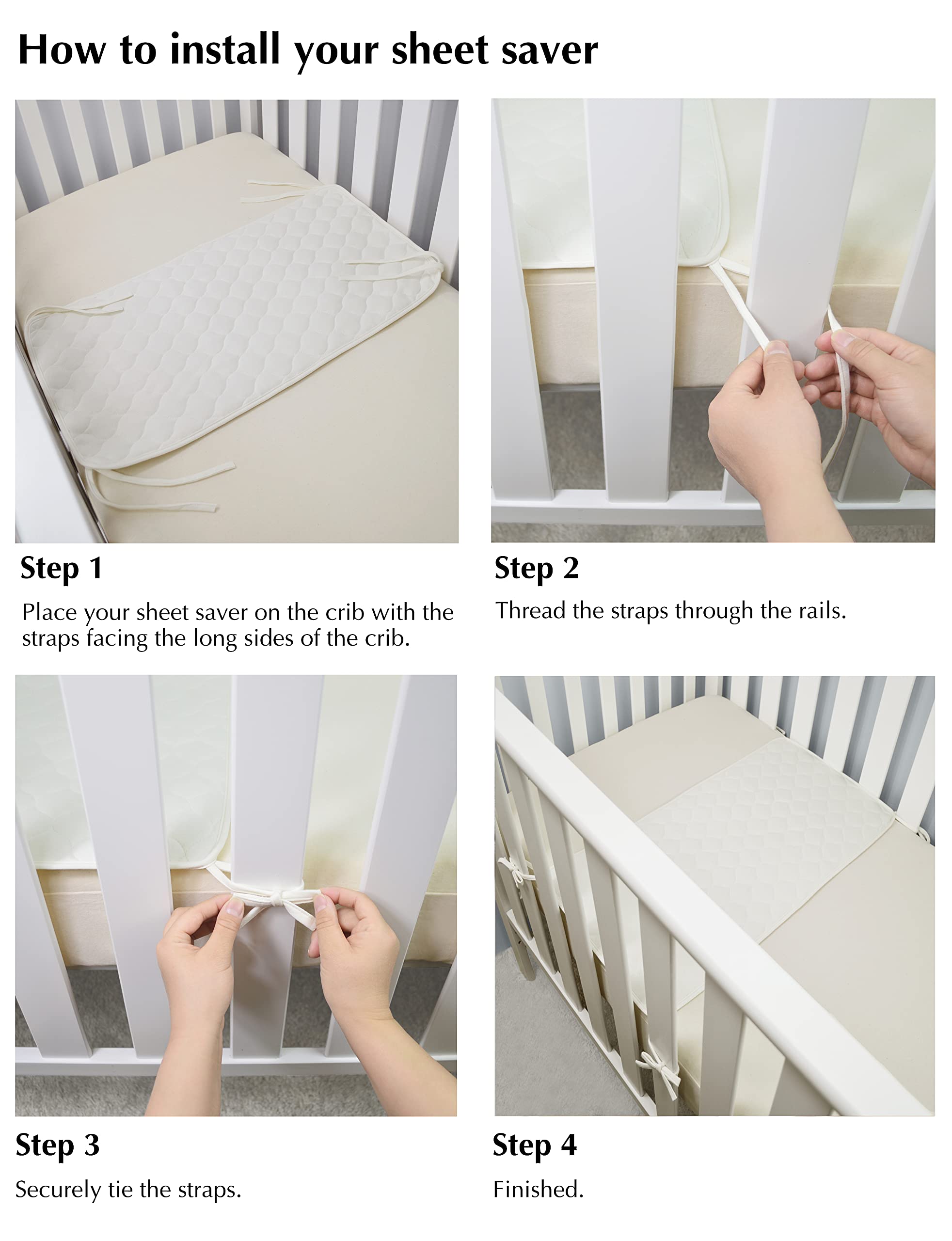 American Baby Company Waterproof Quilted Sheet Saver Changing Pad Liner Made with Organic Cotton Top Layer, Natural Color (Pack of 2)