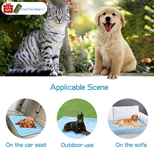 MICROCOSMOS Summer Cooling Mat & Sleeping Pad- Water Absorption Top, Waterproof Bottom, Materials Safe, Easy Carry, EZ Clean. Keep Cooling for Pets, Kids and Adults.(27"x 22") L