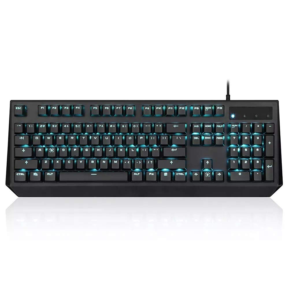 Teerwere Gaming Keyboard Mechanical Keyboard, 104 Key Outemu Switch Ice Blue Backlit Mechanical Gaming Keyboard USB Wired Mechanical Gaming Keyboard (Color : Photo Color, Size : One Size)